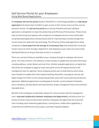 Self service portal for your employees | PDF