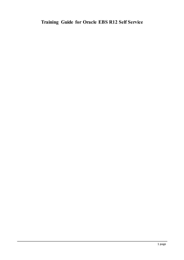 Oracle EBS R12 Self service user manual | DOC | Human Resources | Business