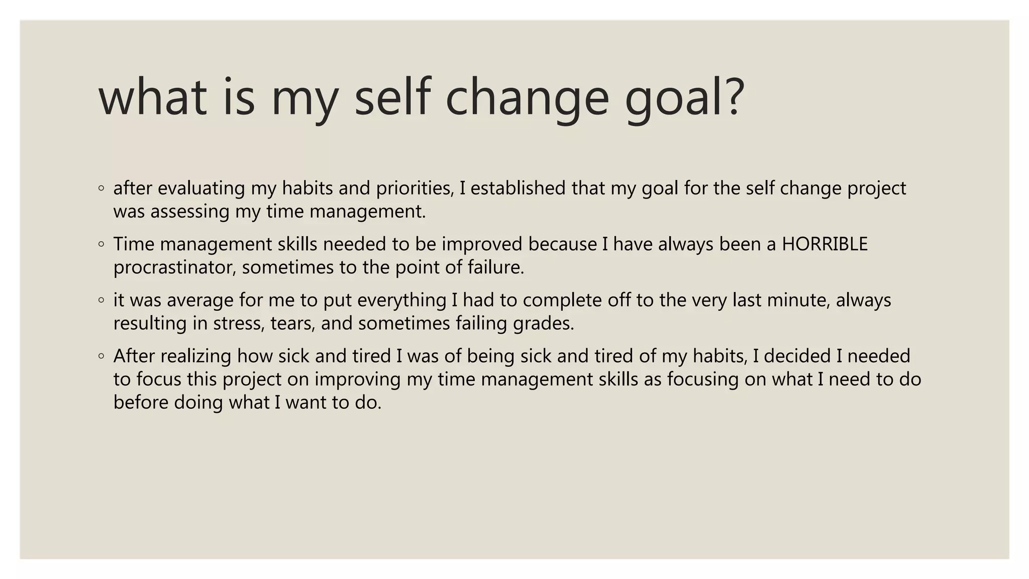 Self-Change Project | PPTX