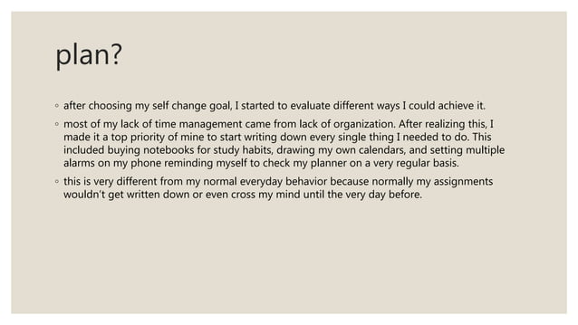 Self-Change Project | PPTX