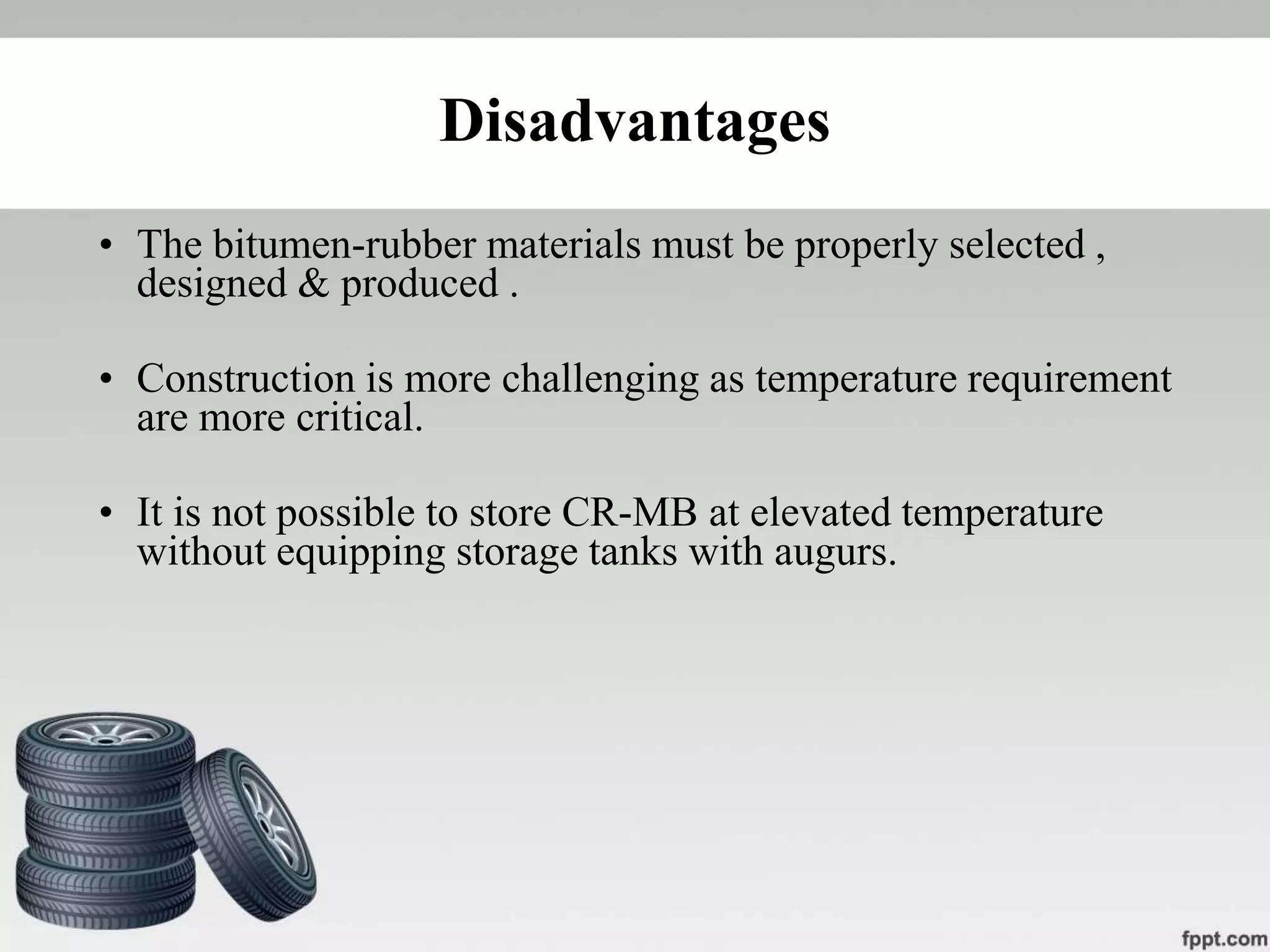 Crumb Rubber Modified Bitumen (CRMB) | PPTX