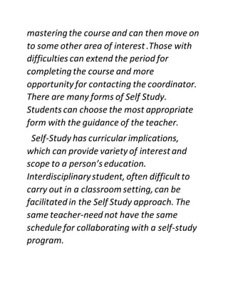 Self study approach | DOCX