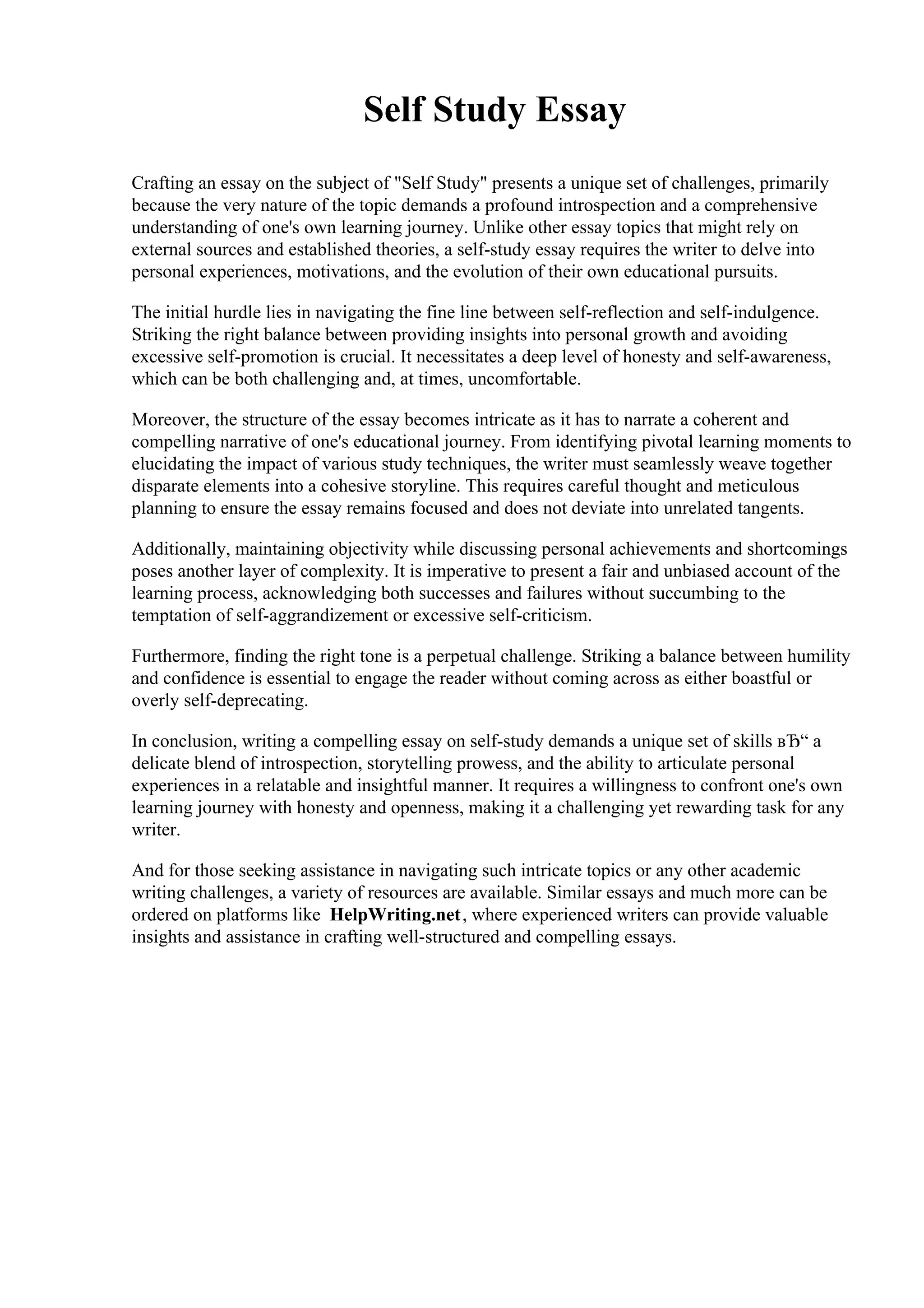 Self Study Essay.pdf