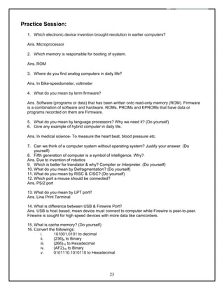 Computer science class 11th, kseeb notes | PDF