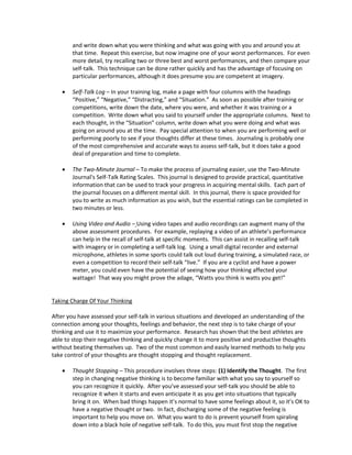 Self talk strategies | PDF