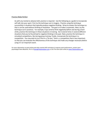 Self talk strategies | PDF