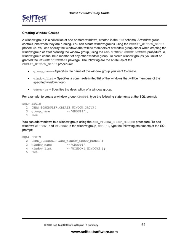 Self Test Study Guide Sample | PPT