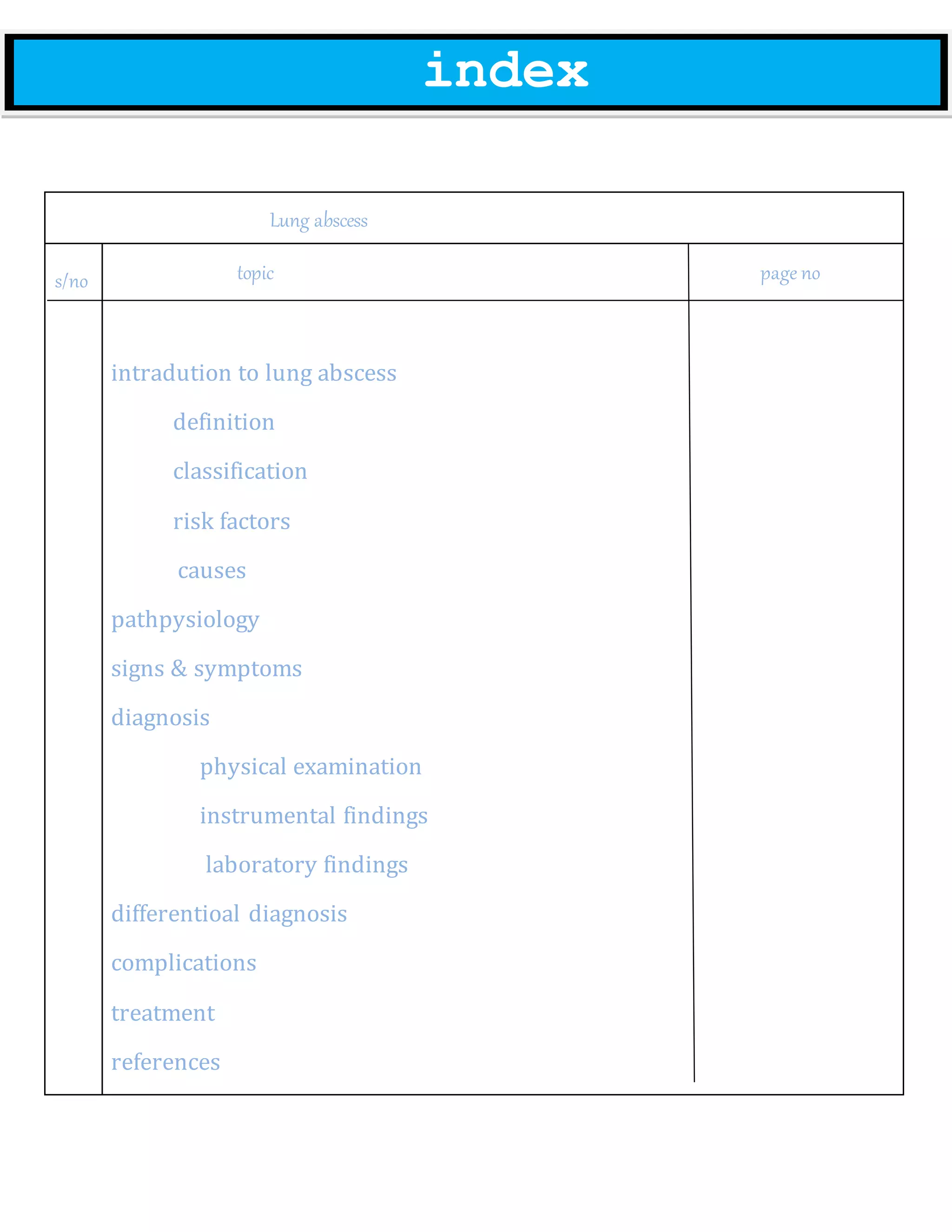 lung abscess | DOCX