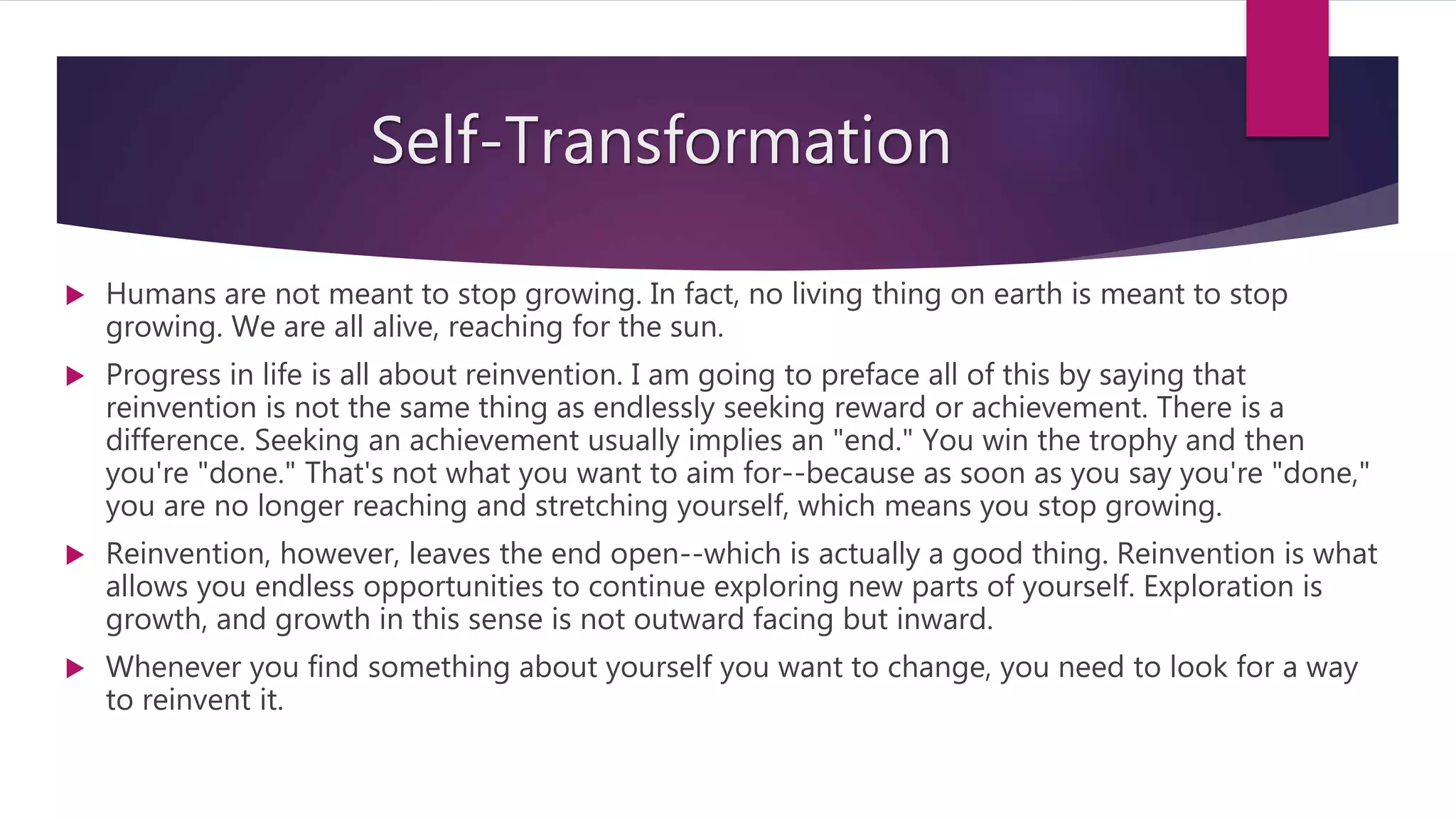 Self transformation s | PPTX