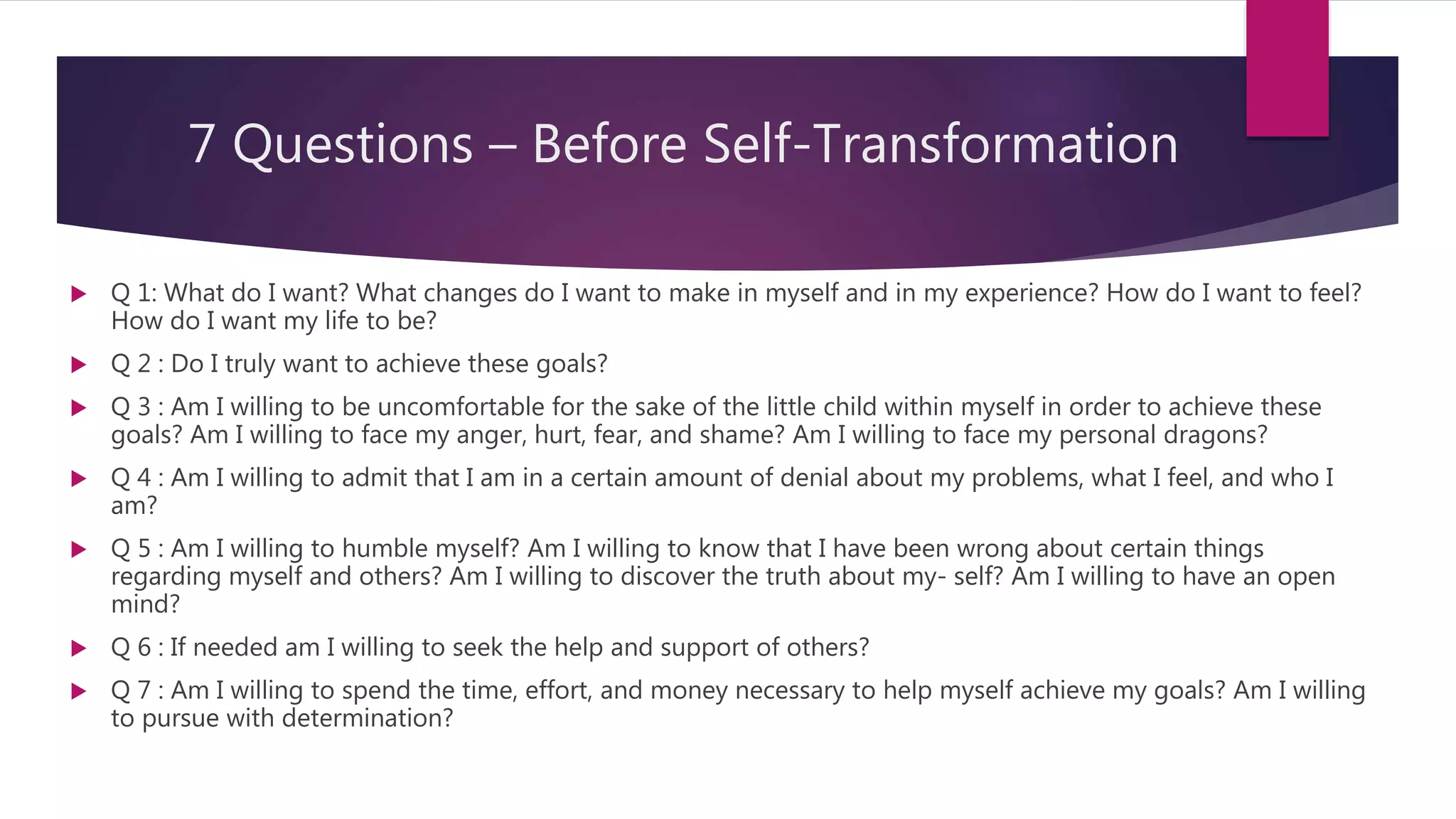 Self transformation s | PPTX