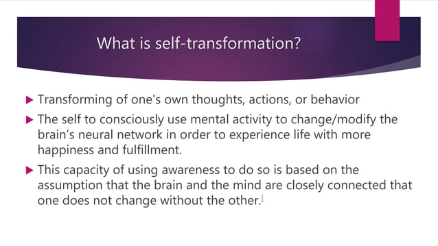 Self transformation s | PPTX