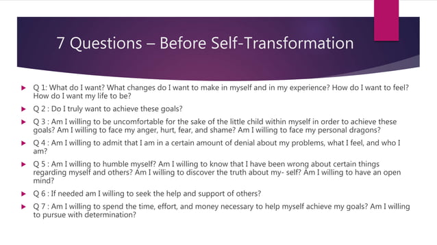 Self transformation s | PPTX