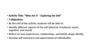 Self Understanding Reflection Activity.pptx