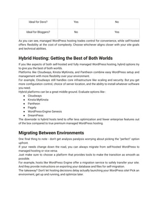 Self vs Managed WordPress Hosting : An In-Depth Comparison [2023] | PDF | Web Hosting | Internet