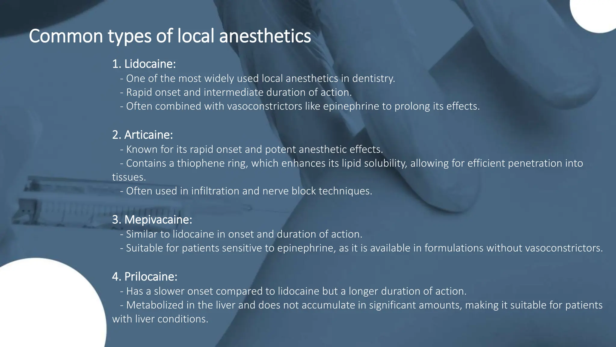 local anesthesia in dentistry terms and indications | PPT