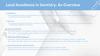 local anesthesia in dentistry terms and indications | PPT