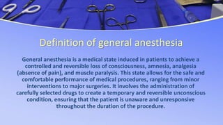 modern methods of general anesthesia by xenon | PPTX