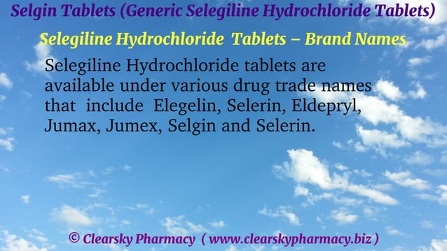 Selgin Tablets (Generic Selegiline Hydrochloride Tablets) | PPT