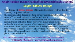 Selgin Tablets (Generic Selegiline Hydrochloride Tablets) | PPT