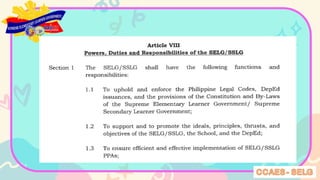 SELG Leadership training for new set of officers | PPTX