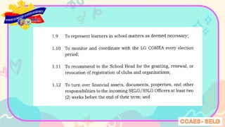 SELG Leadership training for new set of officers | PPTX