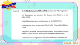 SELG Leadership training for new set of officers | PPTX