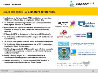 Powering Safe and Reliable Railways telecommunication to support Middle East Rail projects | PPT