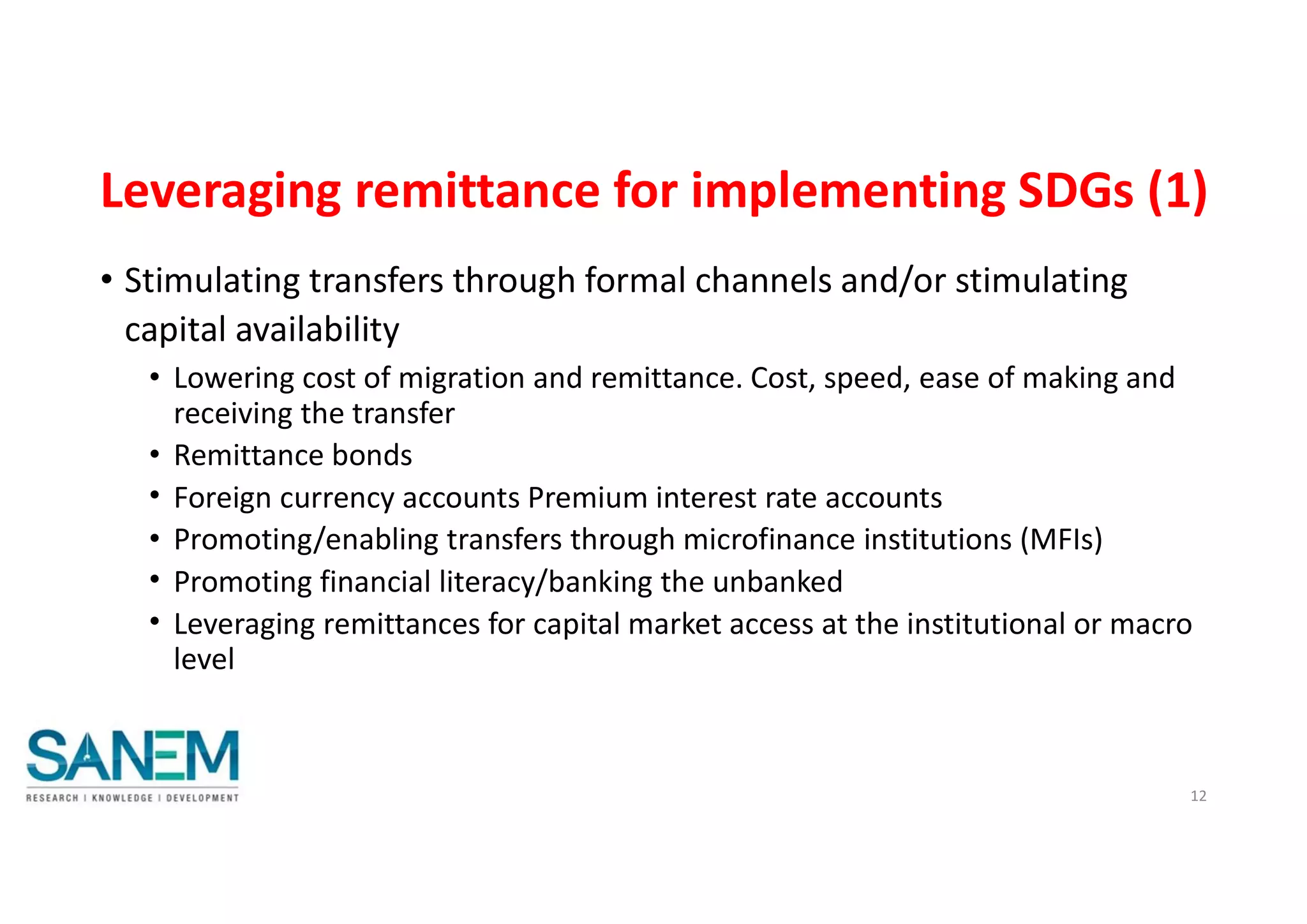 The Role of Remittances in Implementing the SDGs | PDF