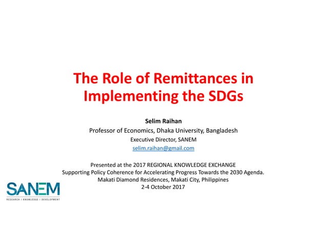 The Role of Remittances in Implementing the SDGs | PDF