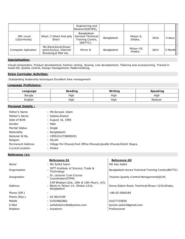 garments jos cv | PDF
