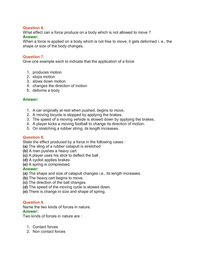 Selina Concise Physics Solutions Class 6 Chapter 3 Force (9).pdf | Physics | Science