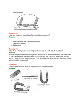 Selina concise physics solutions class 6 chapter 6 magnetism | PDF