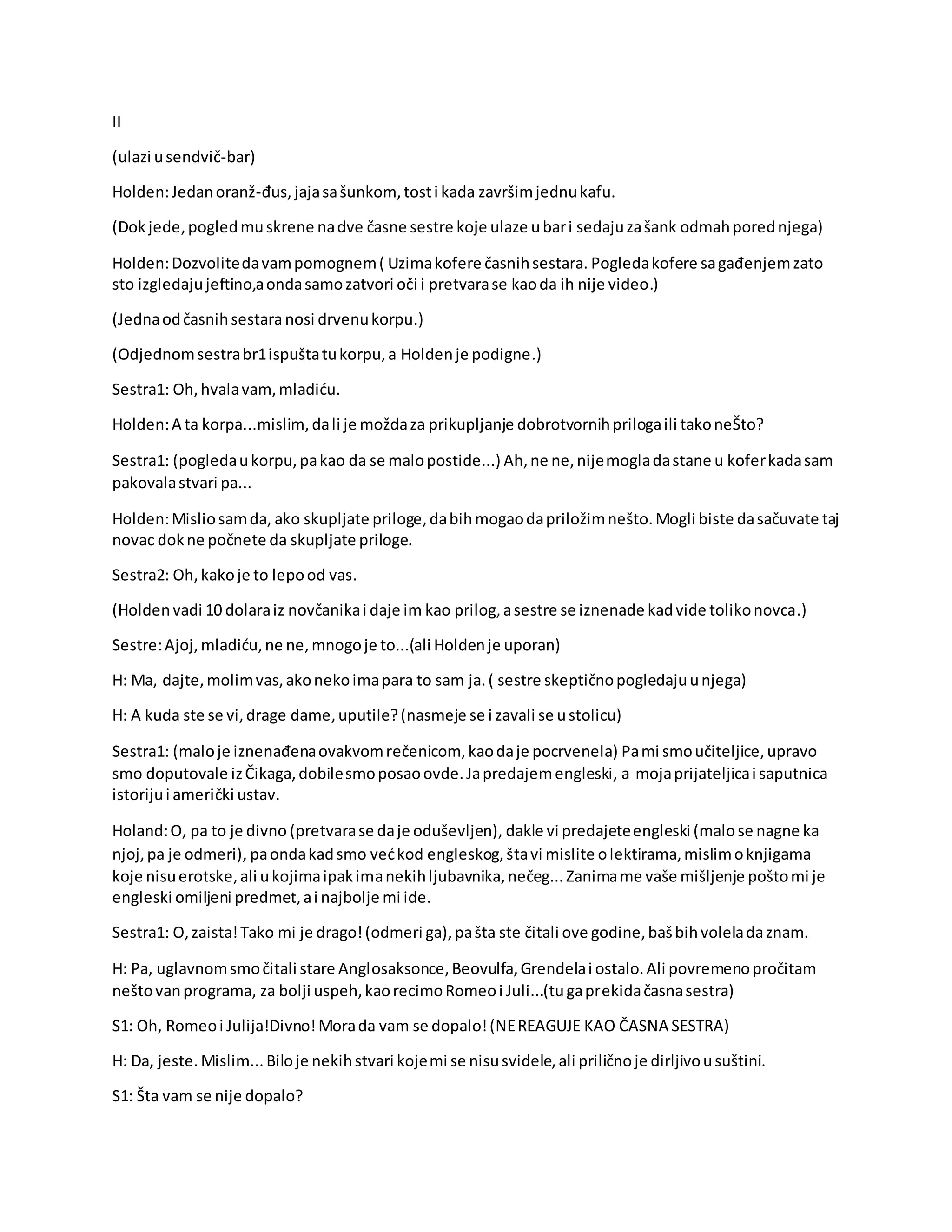 Selindzer, Lovac u zitu, scenario | PDF