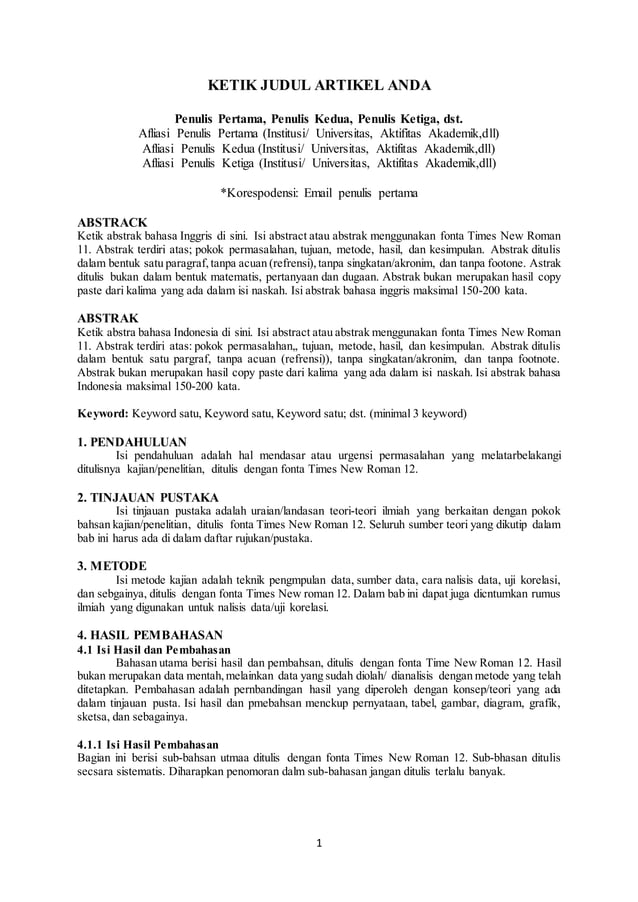 Selingkung template jurnal | DOCX