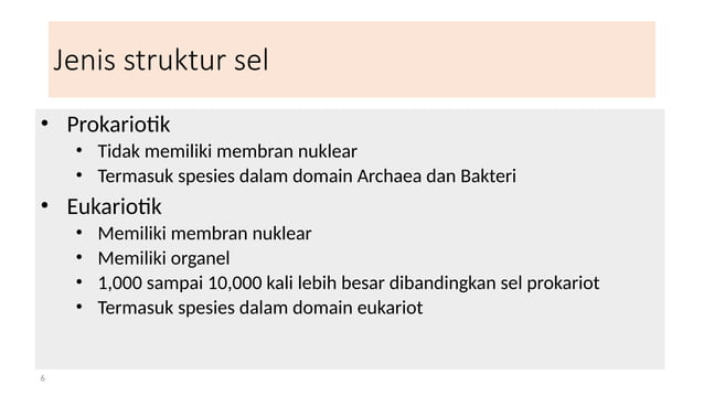 Biologi Sel kelas XI bab 1 prokariotik dan eukariotik | PPTX