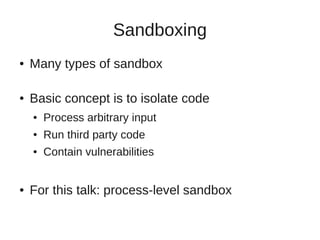 Secure and Simple Sandboxing in SELinux | PDF | Operating Systems | Computer Software and ...