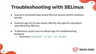 SELinux Troubleshooting in RHEL - RHCSA+.pdf