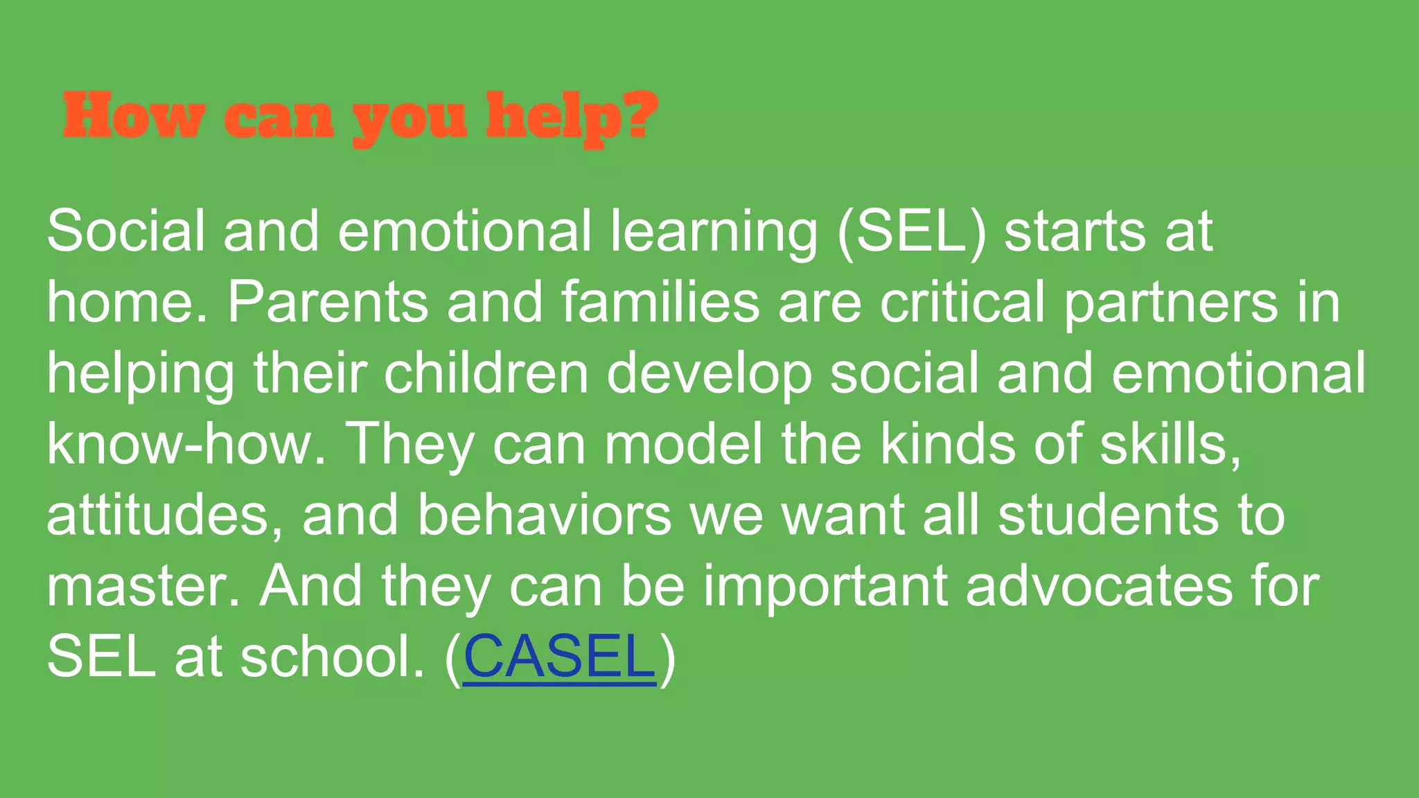 SEL in Your Home | PPTX