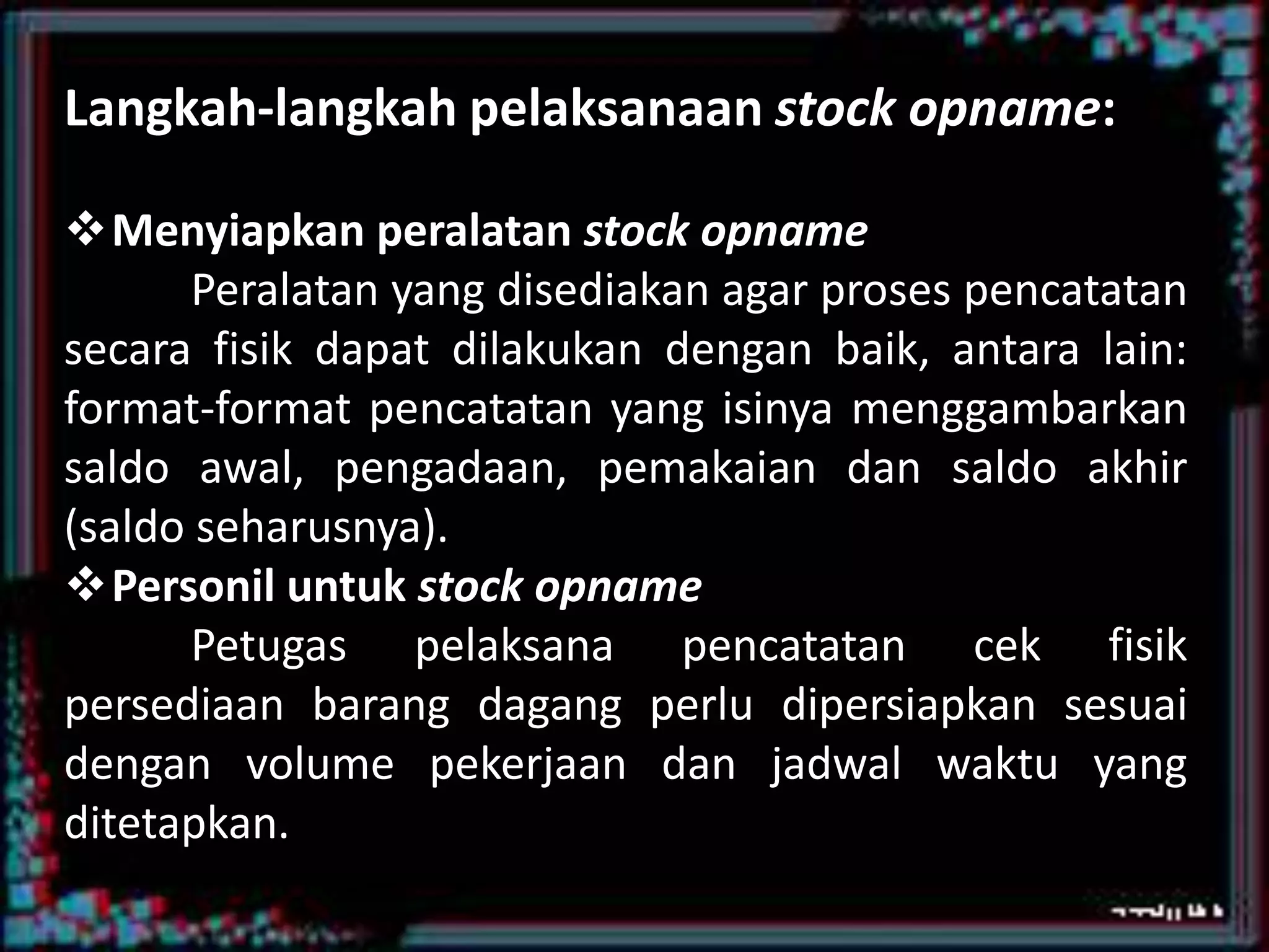 Selisih persediaan barang dagang | PPTX