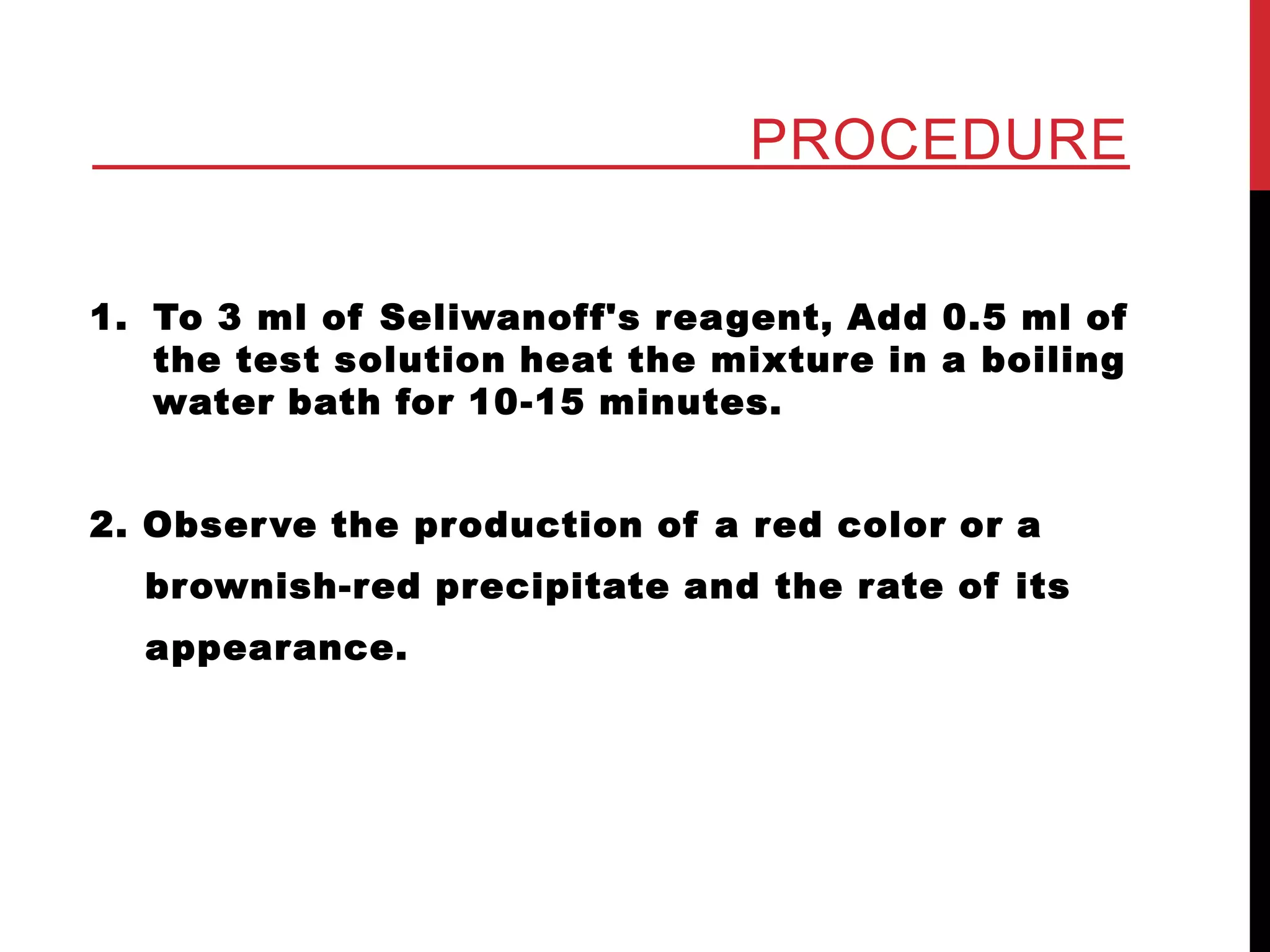 Seliwanoff & Benedicts Test | PPTX