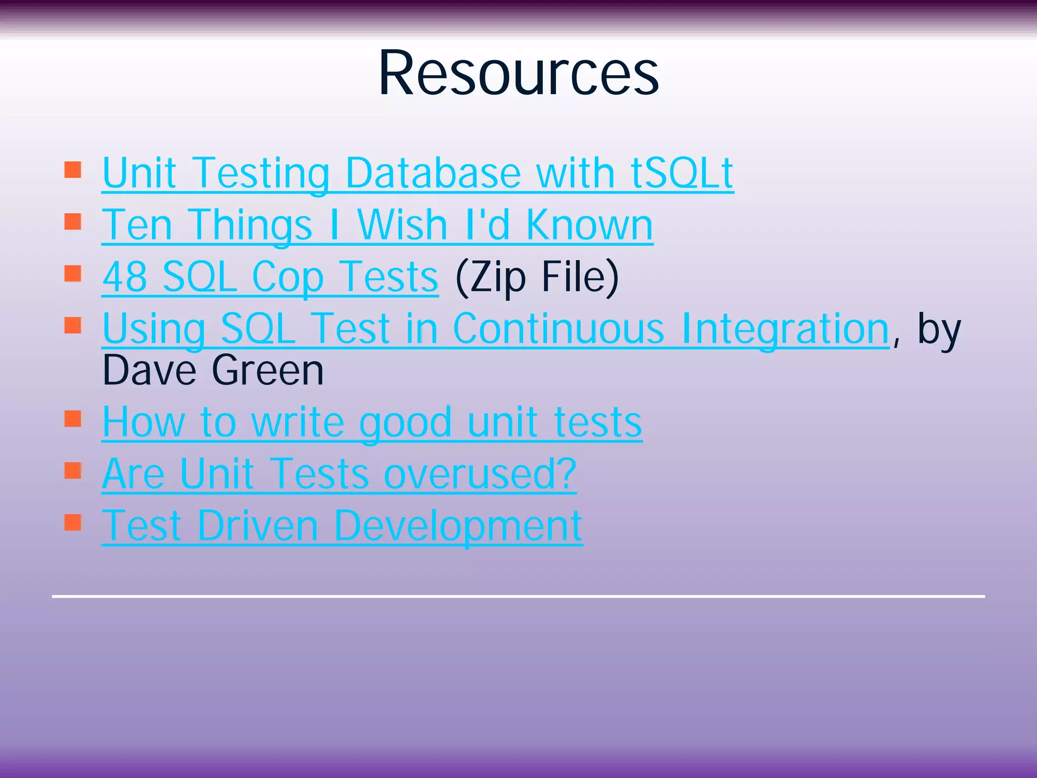 SELJE_Database_Unit_Testing_Slides.pdf | Free Download