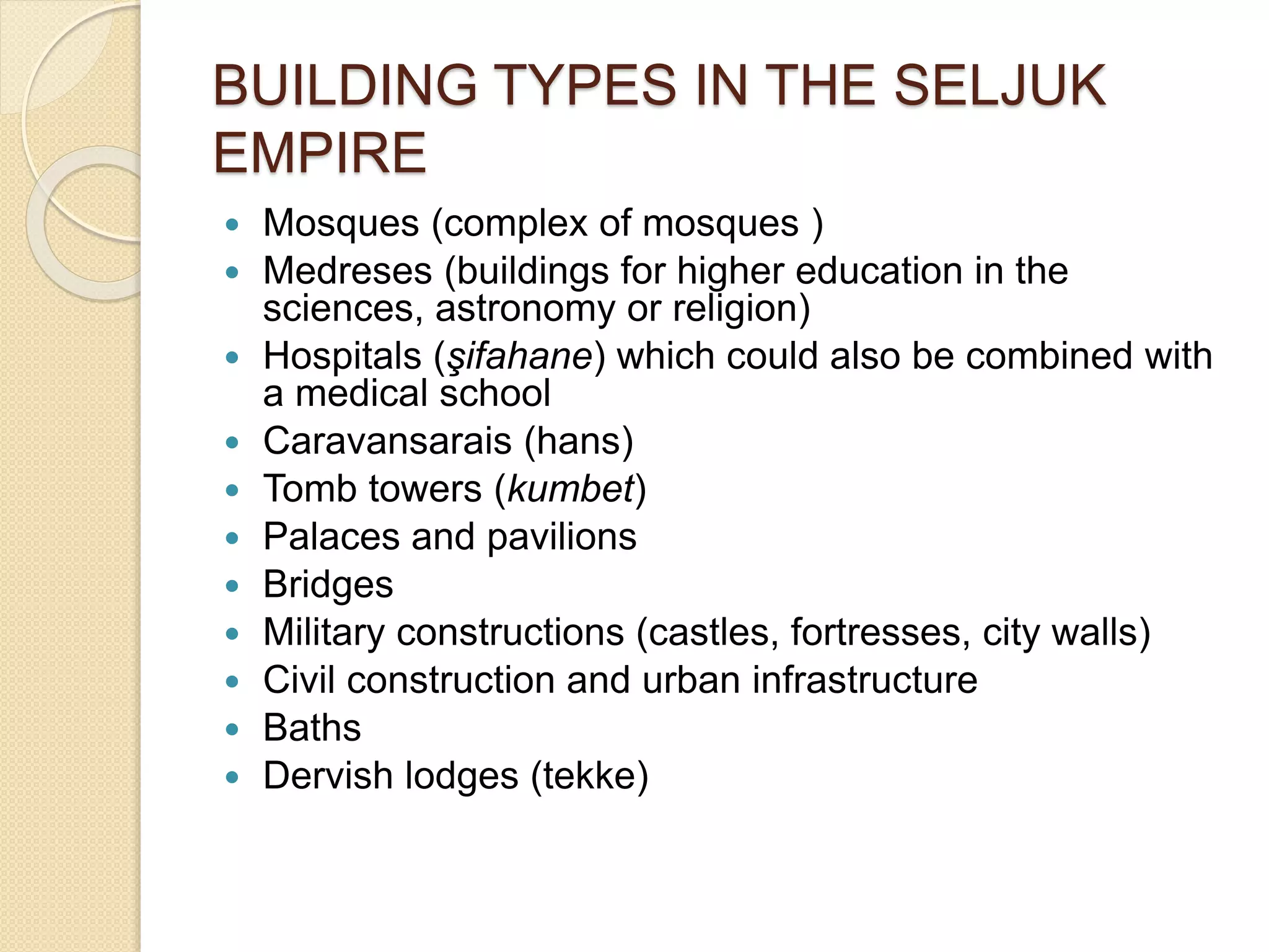 Seljuk architecture ppt | PPTX