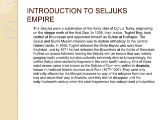 Seljuk architecture ppt | PPT