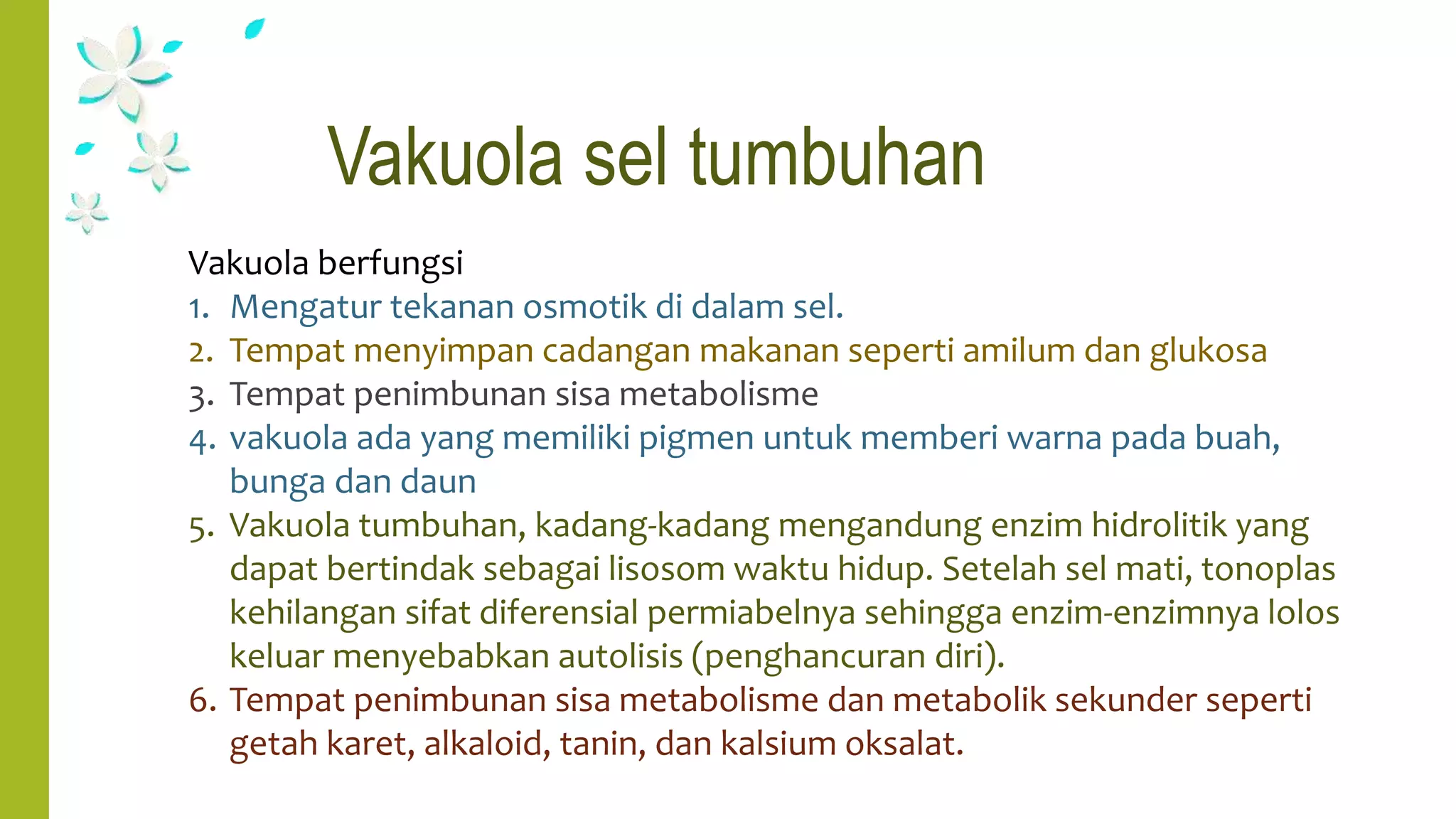 biologi sel struktur dan fungsi lengkap | PPTX