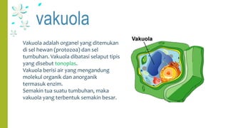 biologi sel struktur dan fungsi lengkap | PPTX