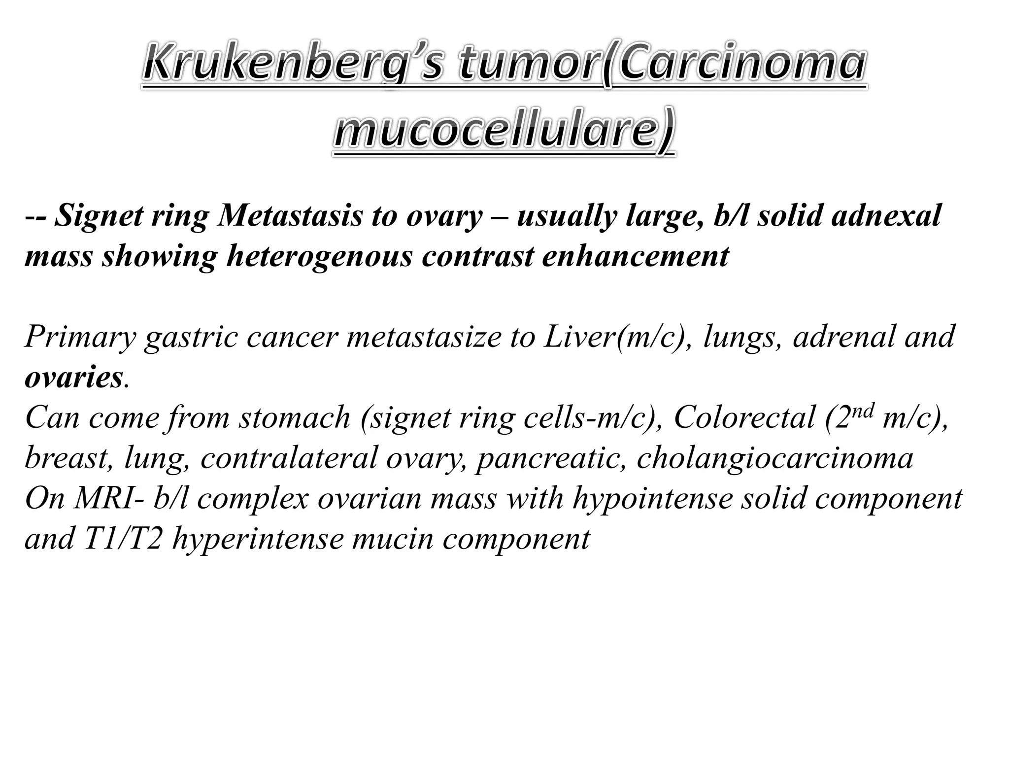 Sellar mass and ovarian mass | PPT