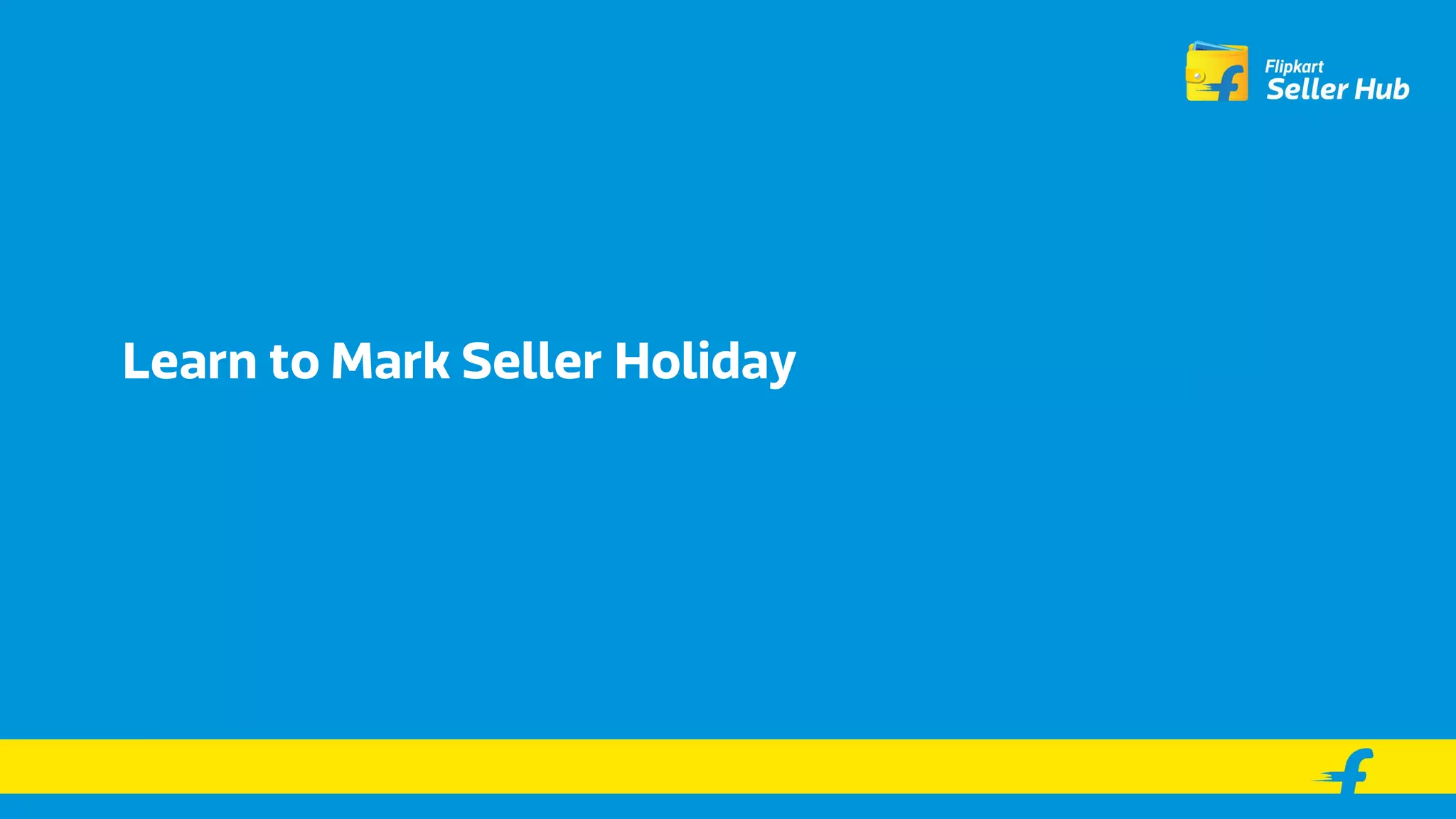 Seller Holiday calendar 'One Pager' | PDF