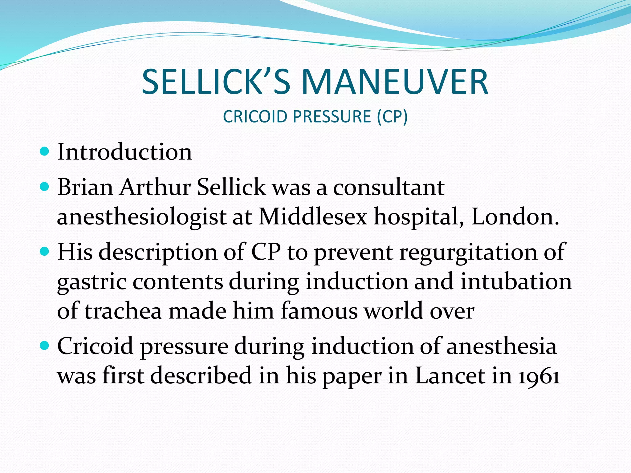 sellick maneuver, BURP , OELM | PPTX