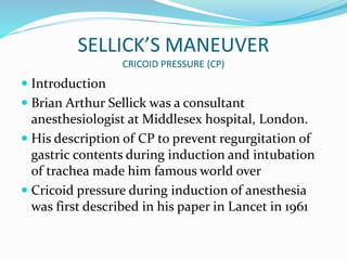 sellick maneuver, BURP , OELM | PPTX
