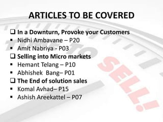 Selling Articles from Harvard Business Review | PPTX